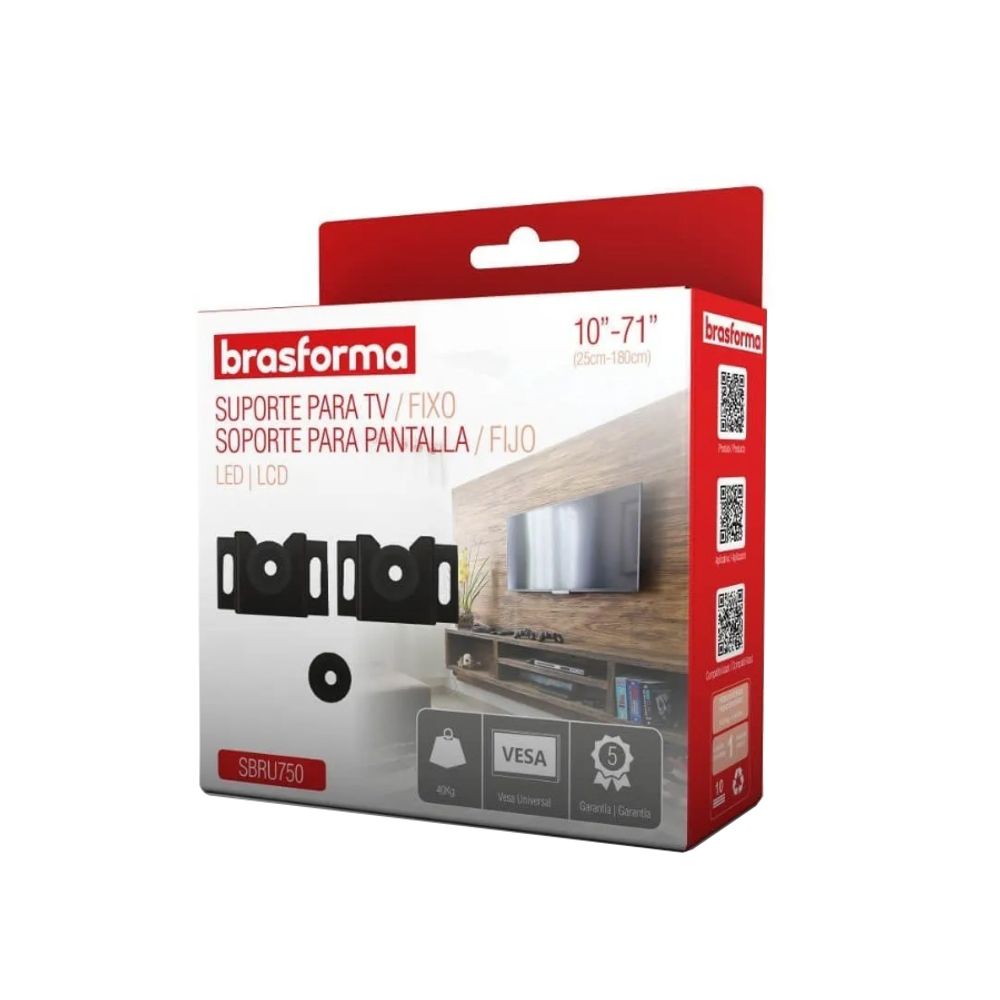 Suporte Brasforma Fixo Universal 10 a 71 Para Alvenaria SBRUB750 - Todimo